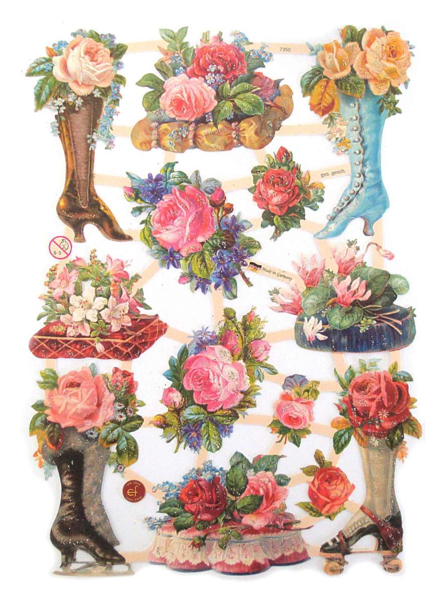 Glanzbilder Rosen im Stiefel Oblaten Bilder Blumen | reifra KUNSTSTOFFTECHNIK GmbH