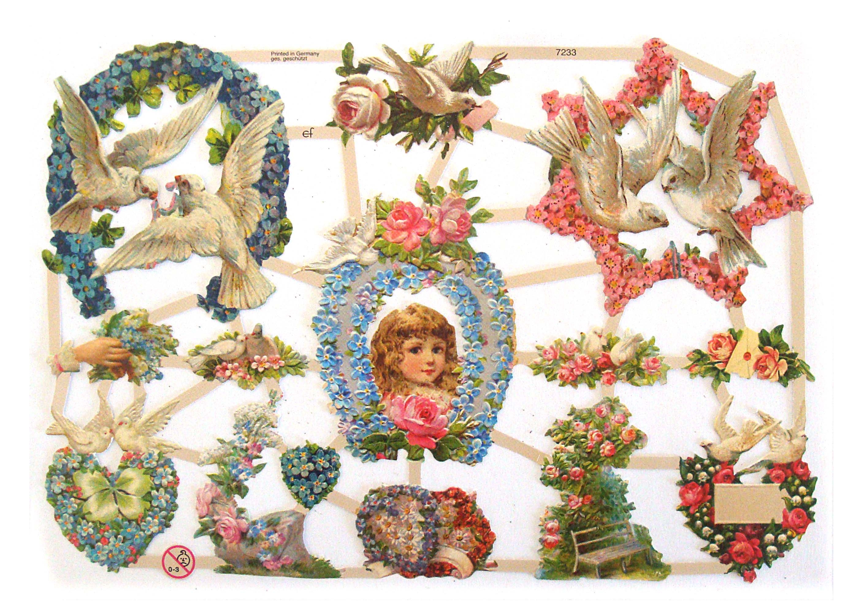 Glanzbilder Tauben Blumen Posiealbum Nostalgie | reifra KUNSTSTOFFTECHNIK GmbH