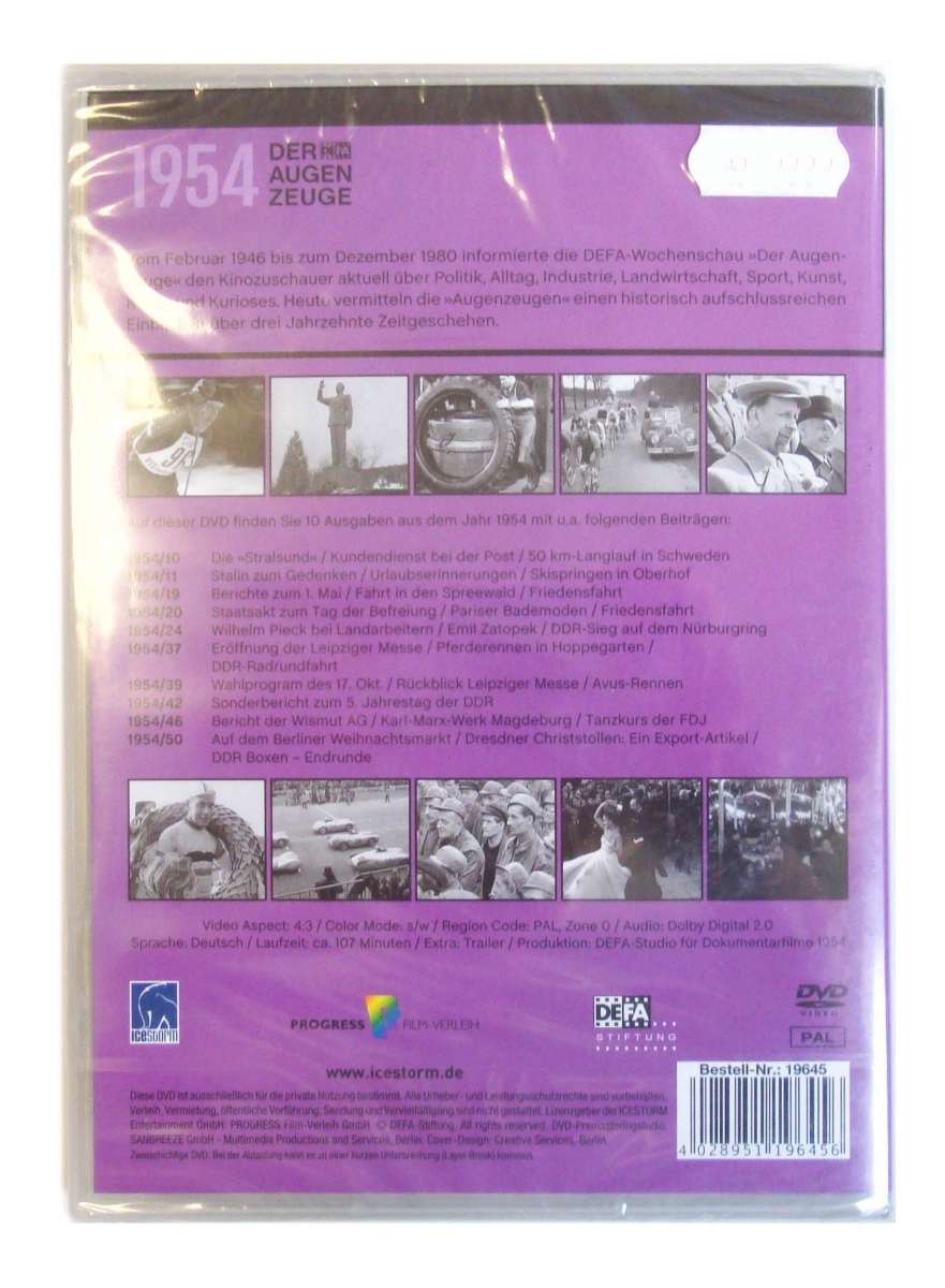 Der Augenzeuge 1954 DEFA Wochenschau DDR DVD | reifra KUNSTSTOFFTECHNIK ...